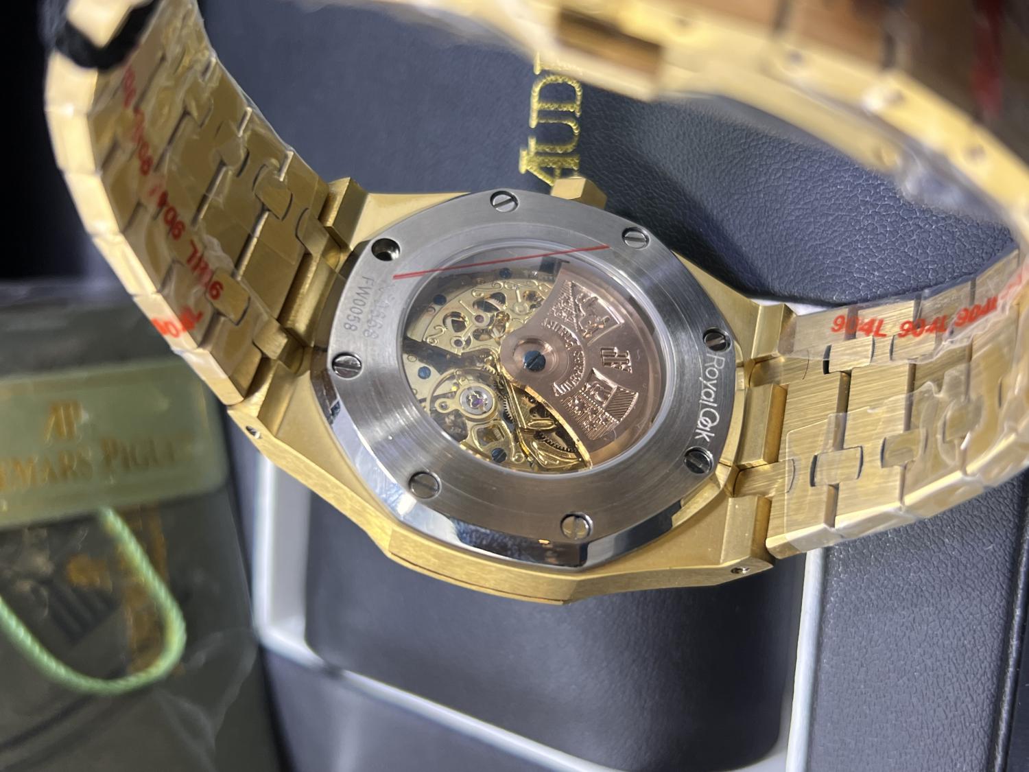 AUDEMARS PIGUET ROYAL OAK SKELETON BLACK DIAL GOLD - GalaxyPlace.pk