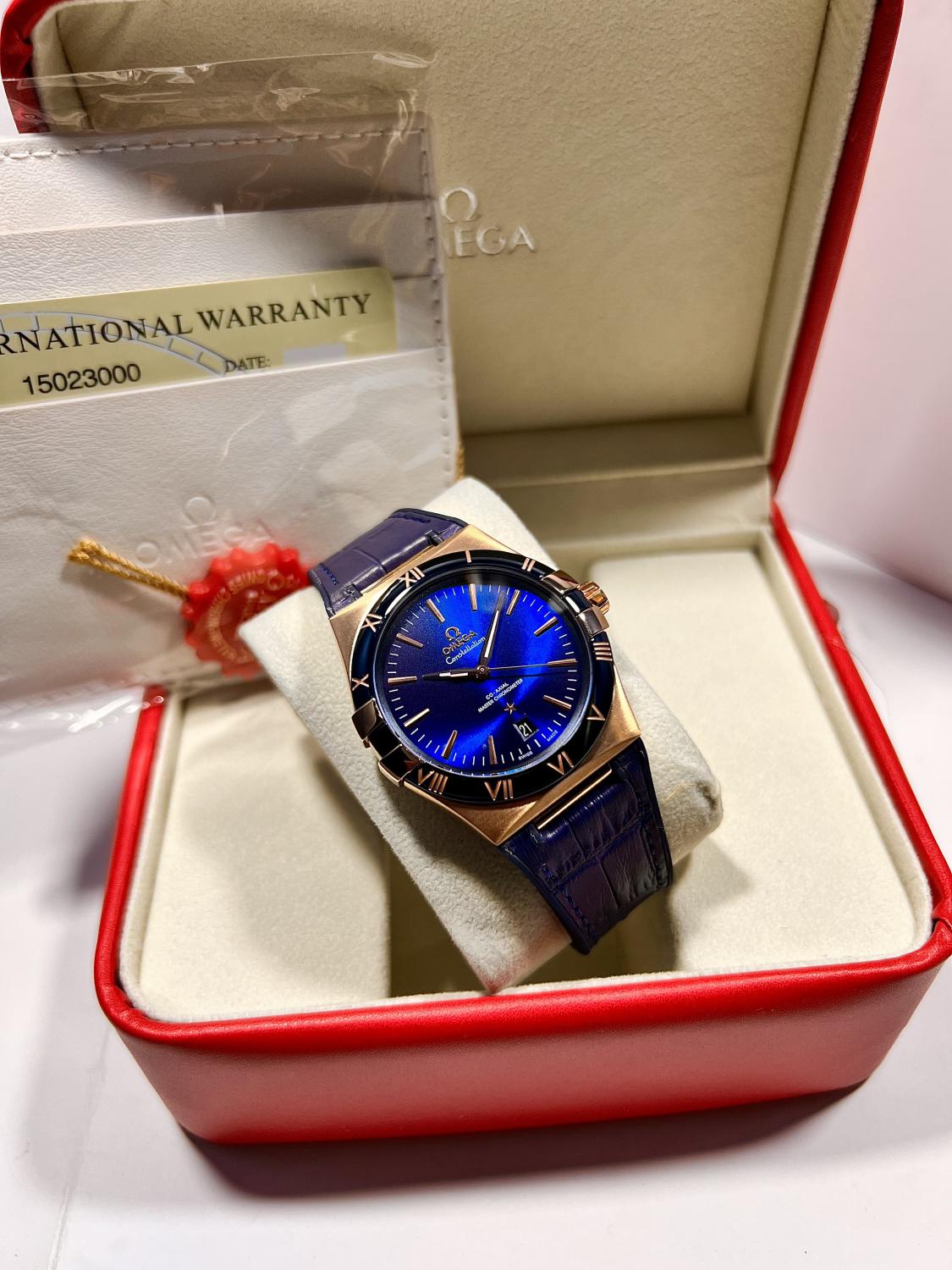 OMEGA CONSTELLATION BLUE DIAL ROSE GOLD - GalaxyPlace.pk