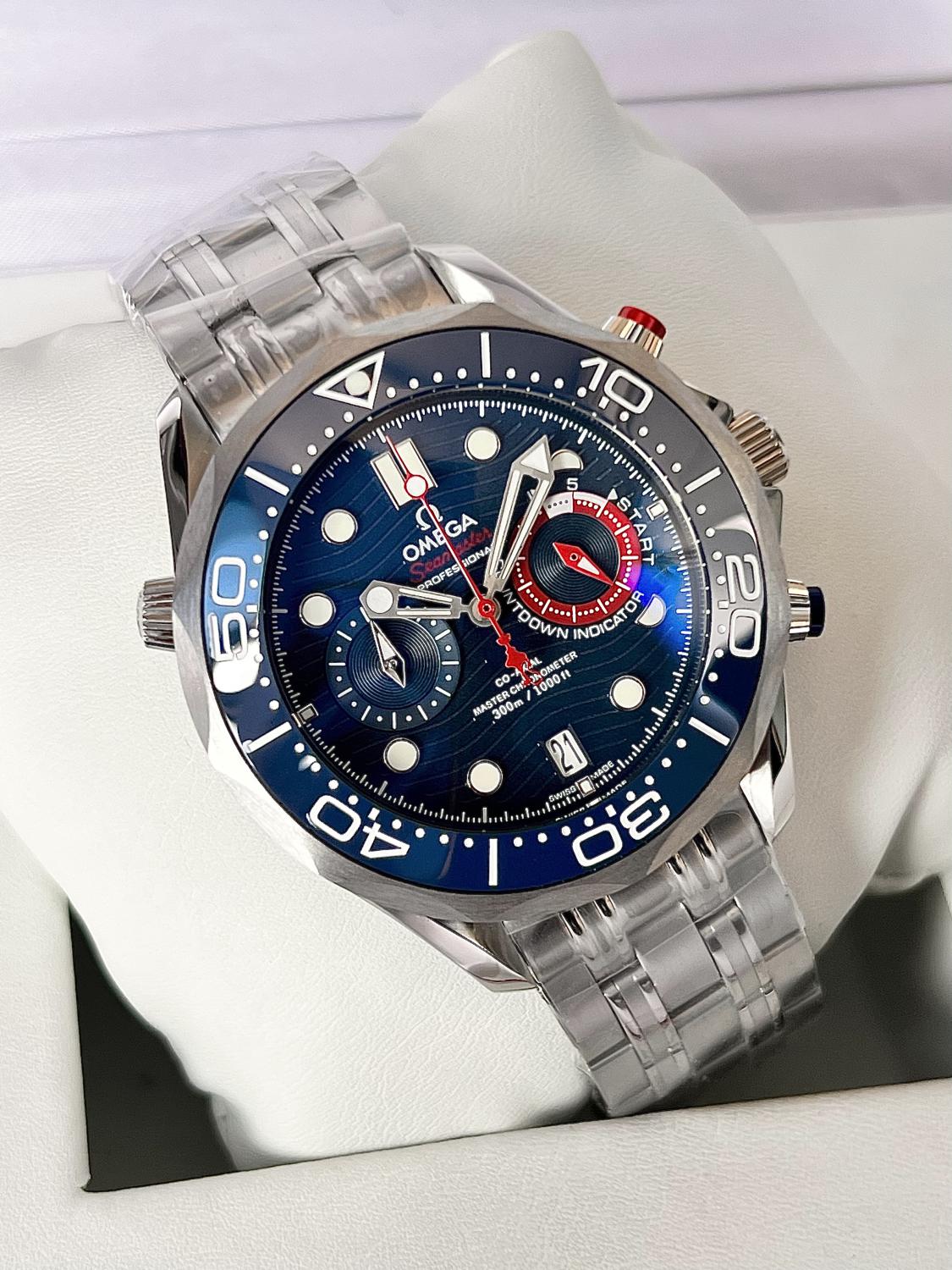 OMEGA COUNT DOWN INDICATOR BLUE DIAL CHRONOGRAPH - GalaxyPlace.pk