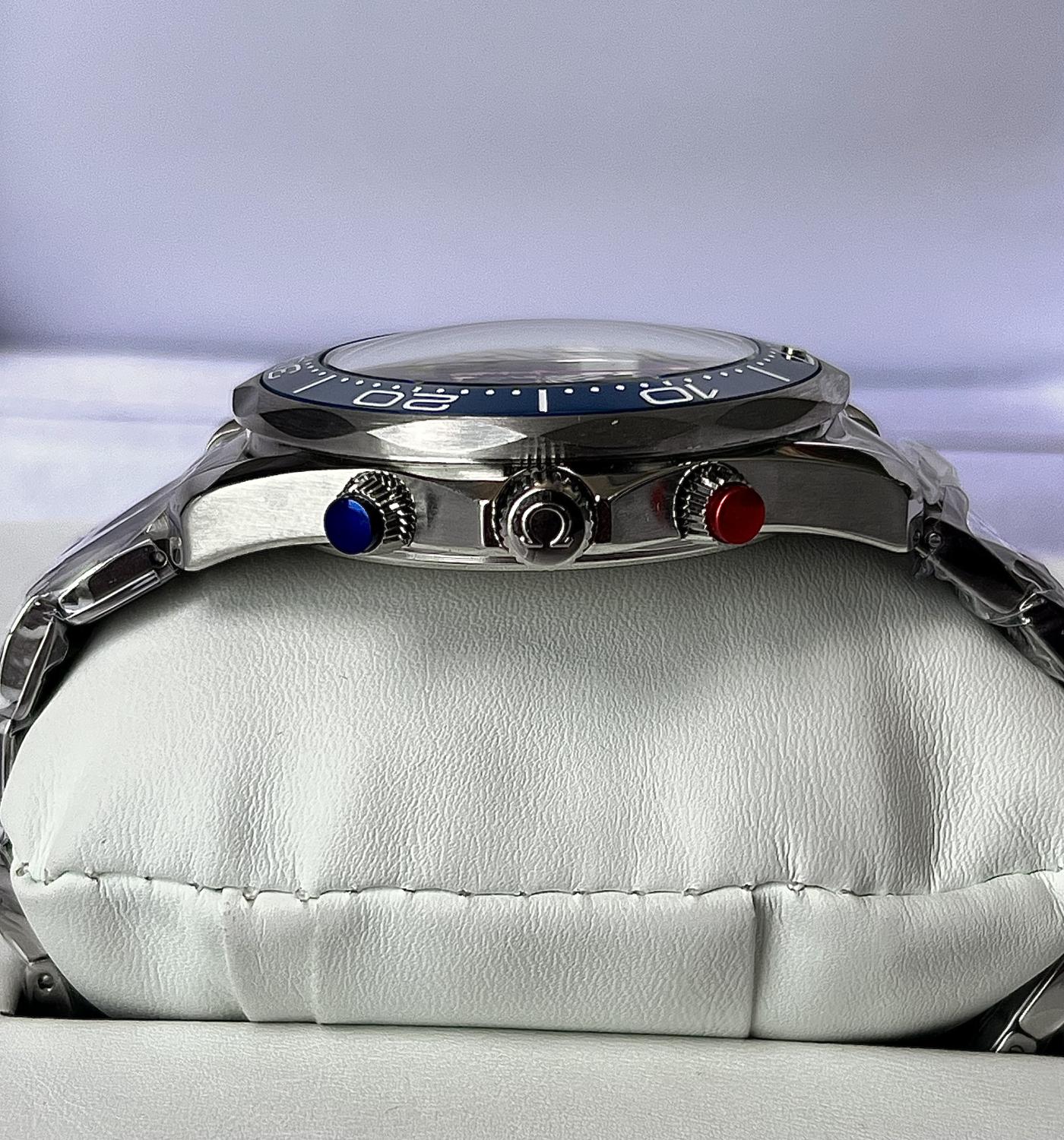 OMEGA COUNT DOWN INDICATOR BLUE DIAL CHRONOGRAPH - GalaxyPlace.pk