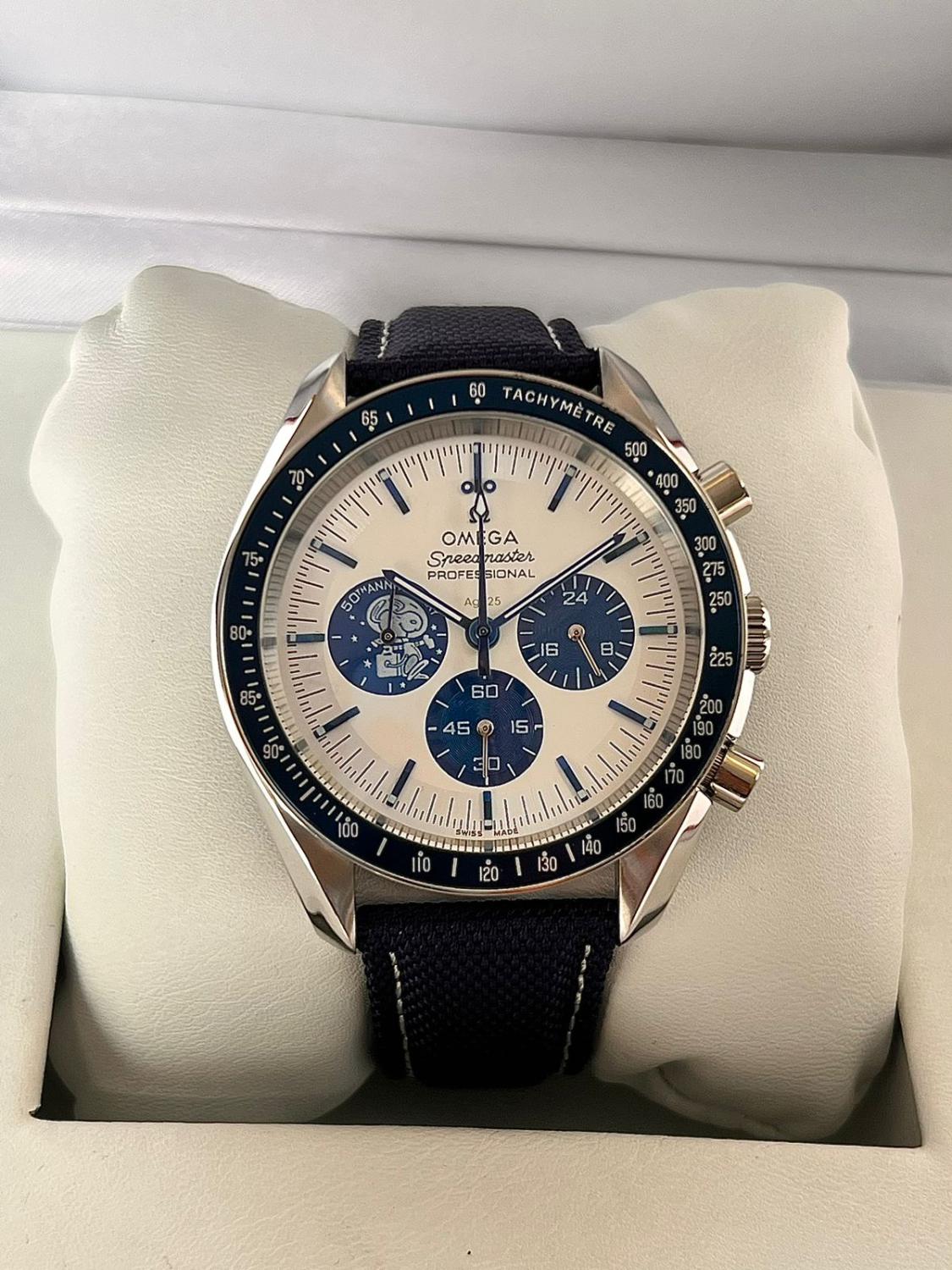 OMEGA SPEED MASTER SNOOPY 50TH ANNIVERSARY LEATHER STRAP - GalaxyPlace.pk