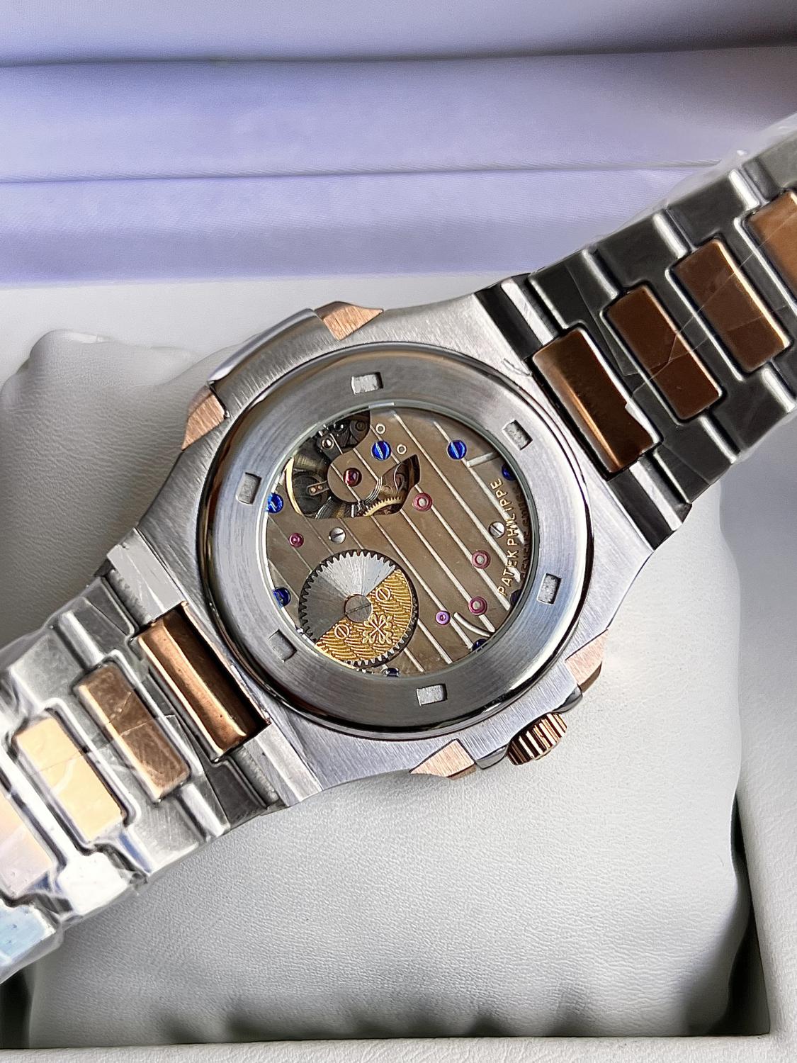 PATEK P NAUTILUS 5712 BLUE DIAL MOON PHASE TWO TONE - GalaxyPlace.pk