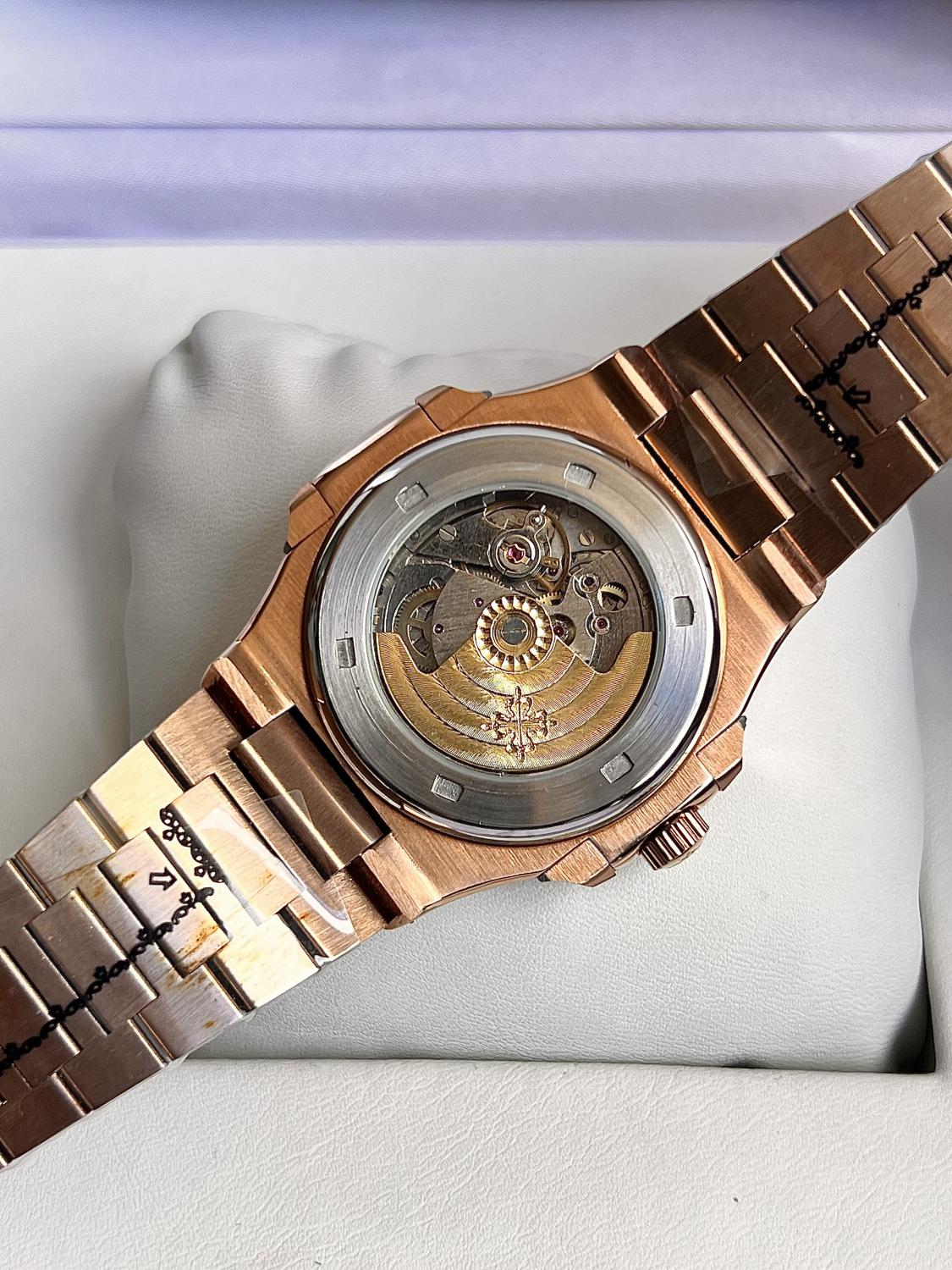 PATEK P NAUTILUS BLUE DIAL ROSE GOLD - GalaxyPlace.pk