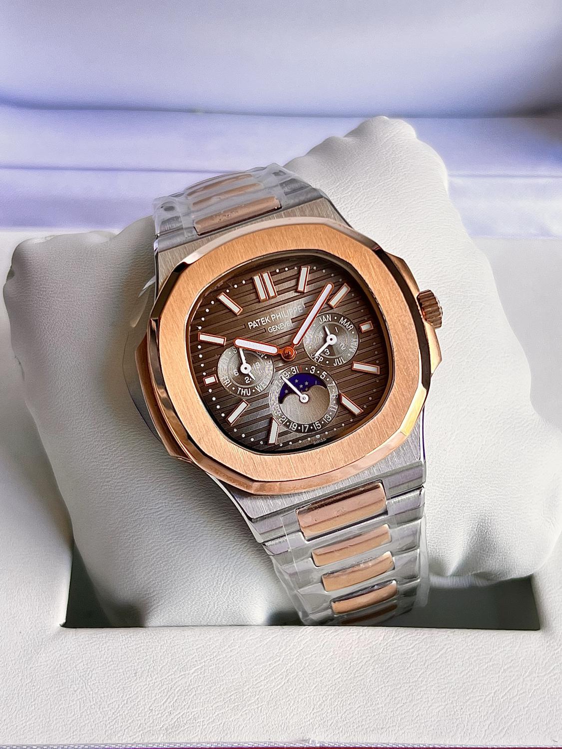 PATEK P NAUTILUS PER PETUAL CALENDAR GREY DIAL TWO TONE - GalaxyPlace.pk