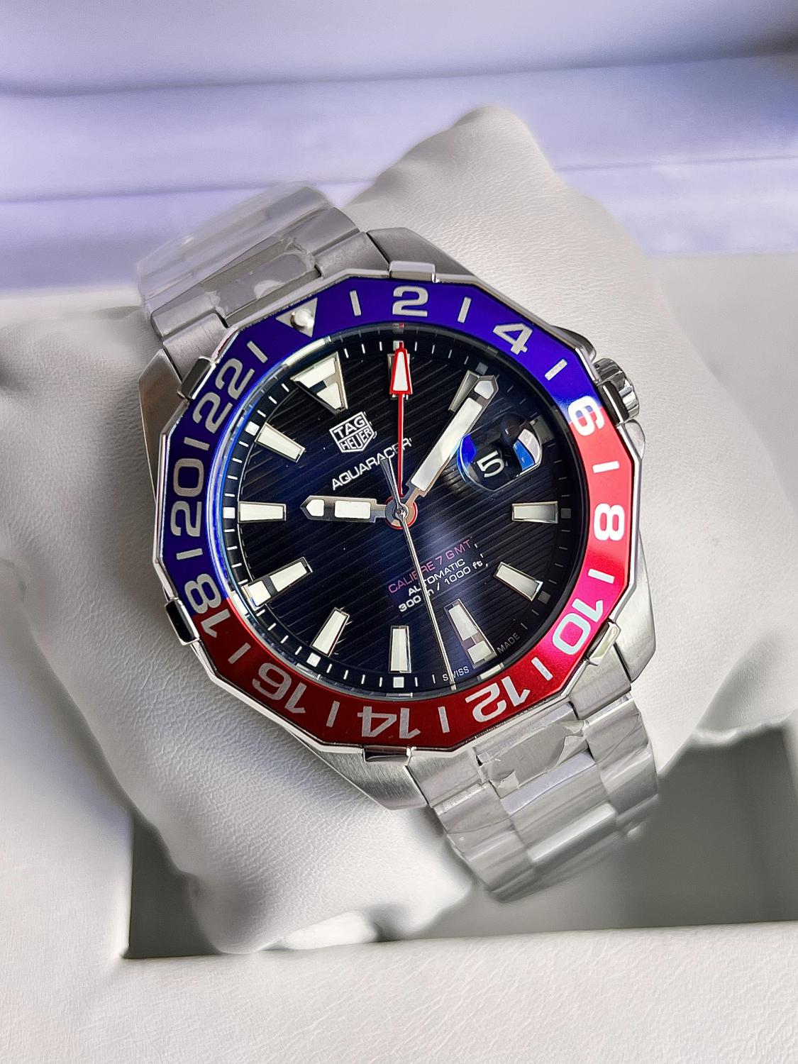 TAG HEUER AQUARACER PEPSI GMT BLACK DIAL AUTOMATIC - GalaxyPlace.pk