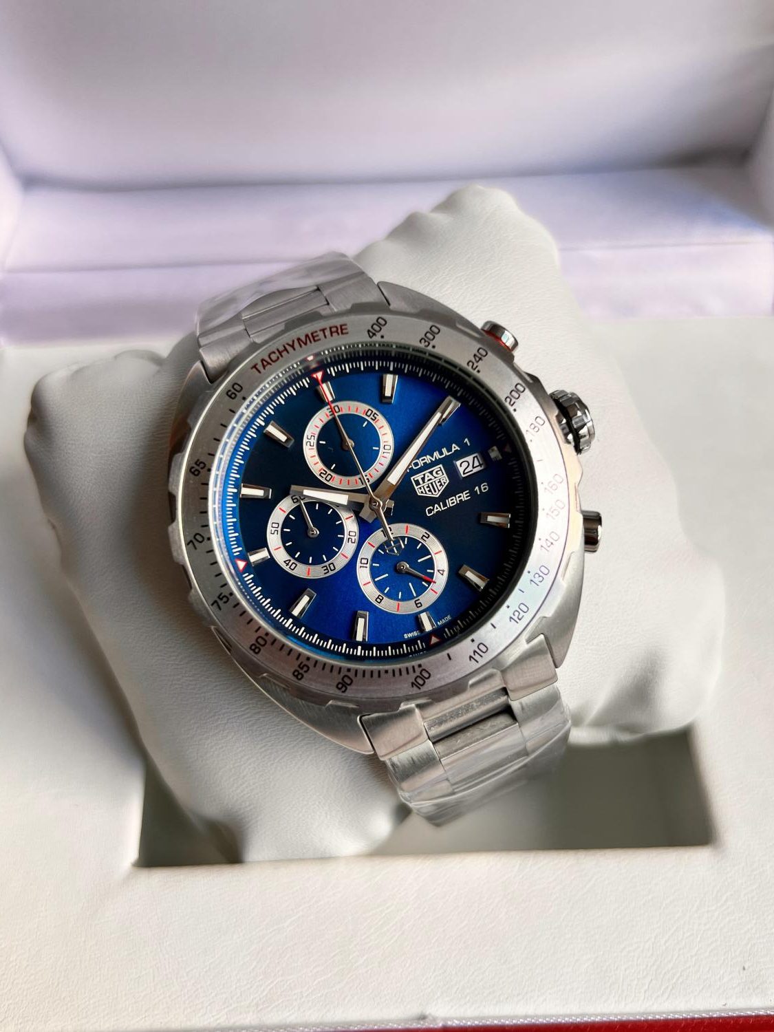 TAG HEUER FORMULA 1 CLB 16 CHRONOGRAPH BLUE DIAL SILVER - GalaxyPlace.pk