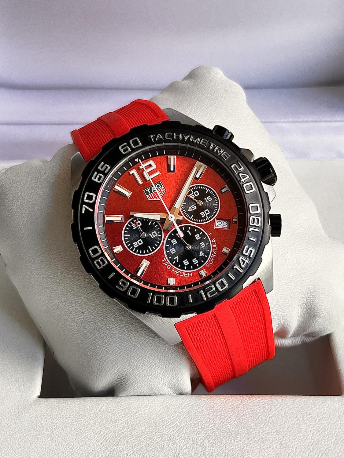 TAG HEUER FORMULA 1 RED DIAL RUBBER STRAP - GalaxyPlace.pk