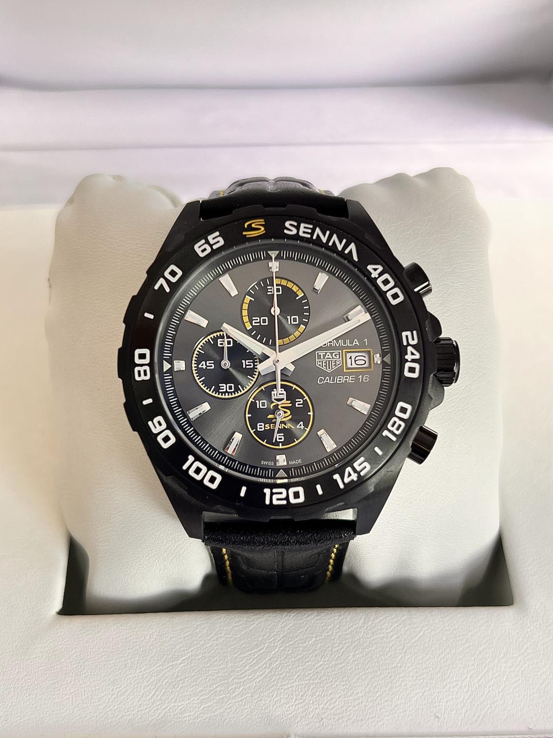 TAG HEUER SENNA FORMULA 1 CHRONOGRAPH GREY DIAL LEATHER - GalaxyPlace.pk