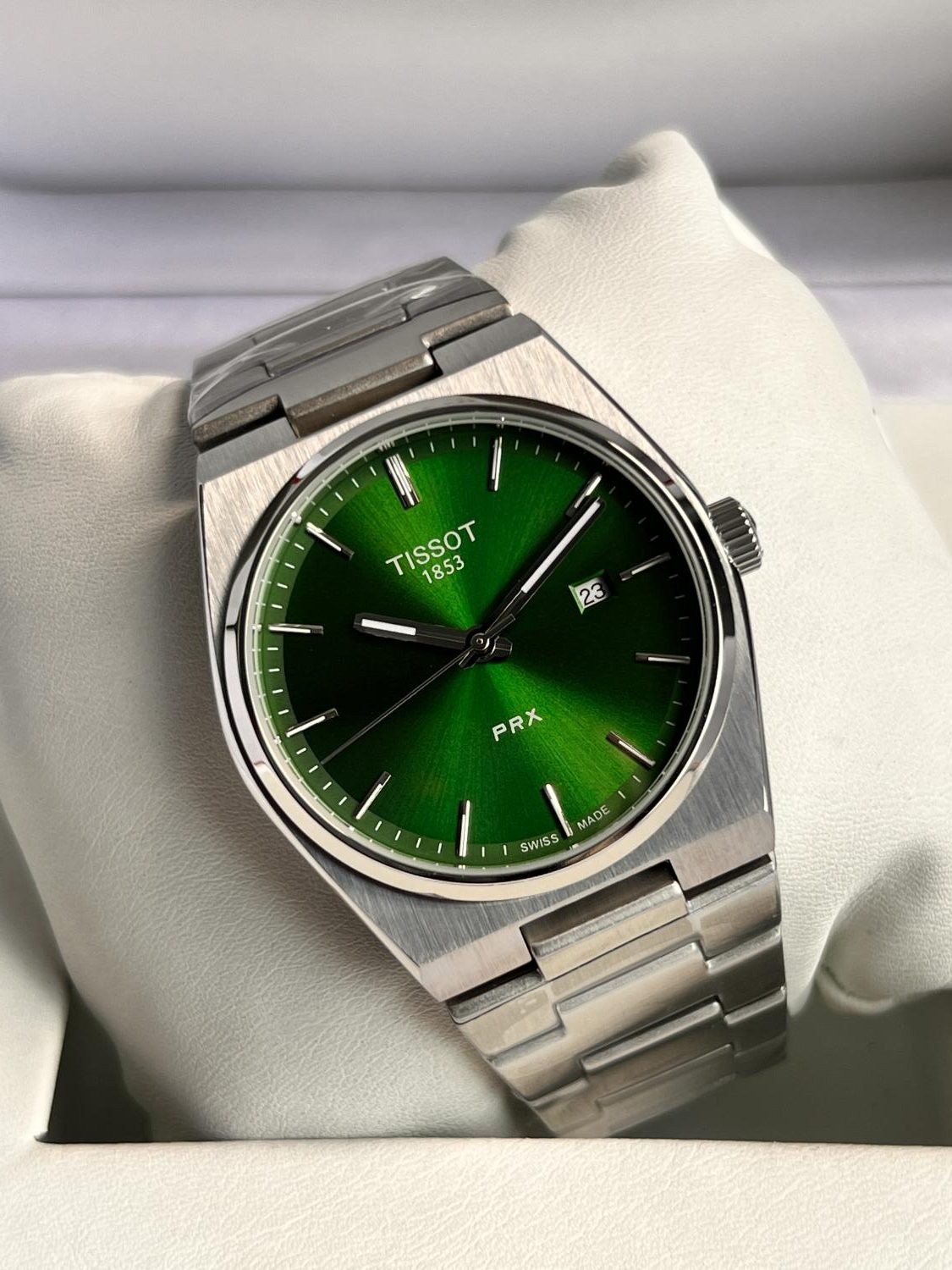 TISSOT PRX QUARTZ GREEN DIAL WATCH - GalaxyPlace.pk