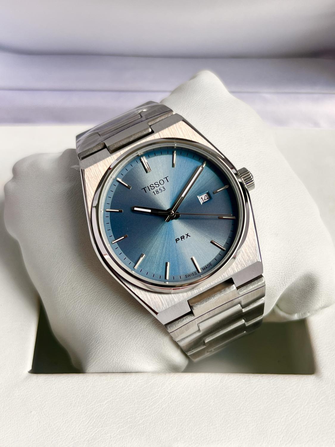 TISSOT PRX QUARTZ ICE BLUE DIAL WATCH - GalaxyPlace.pk
