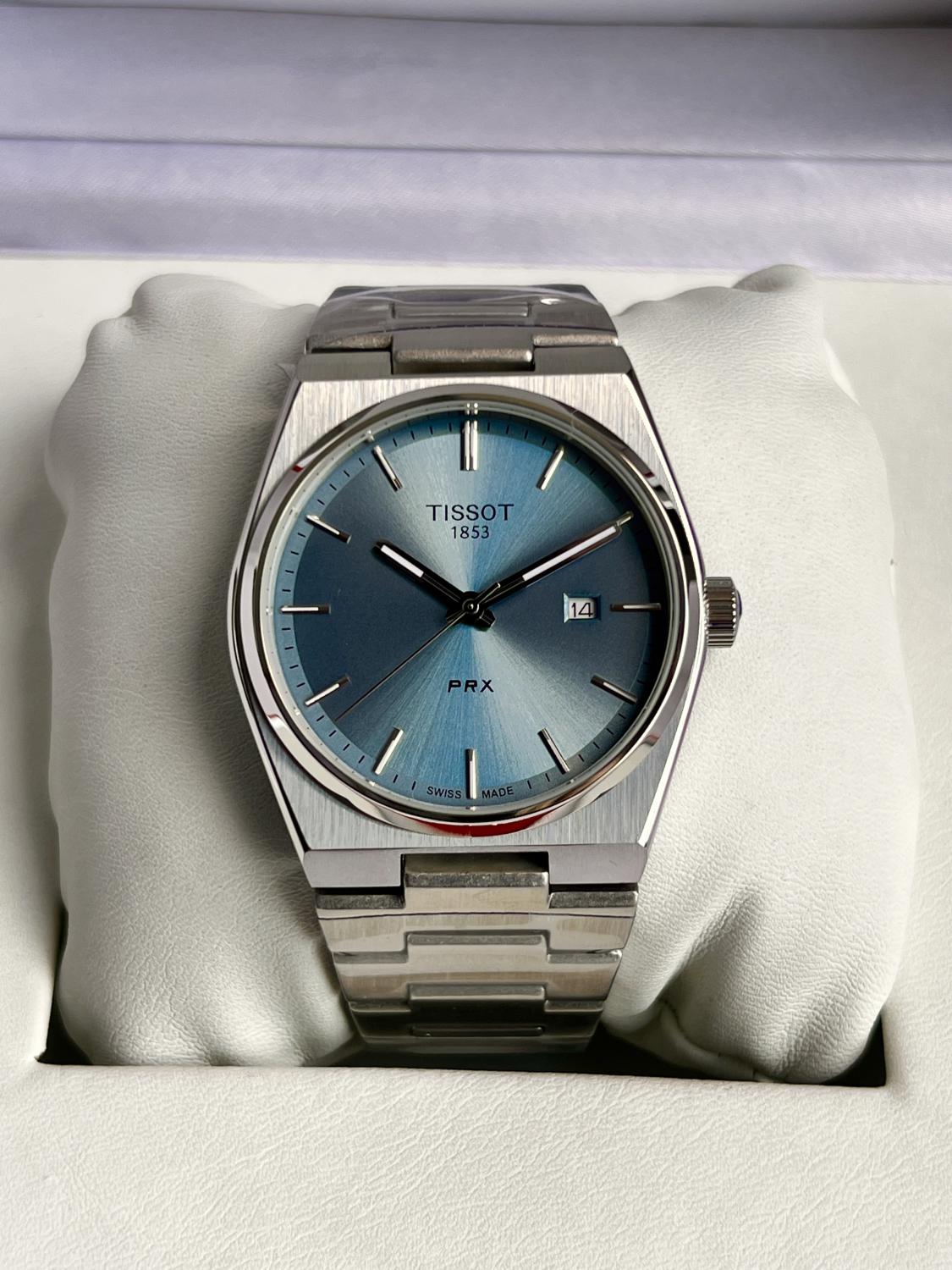 TISSOT PRX QUARTZ ICE BLUE DIAL WATCH - GalaxyPlace.pk